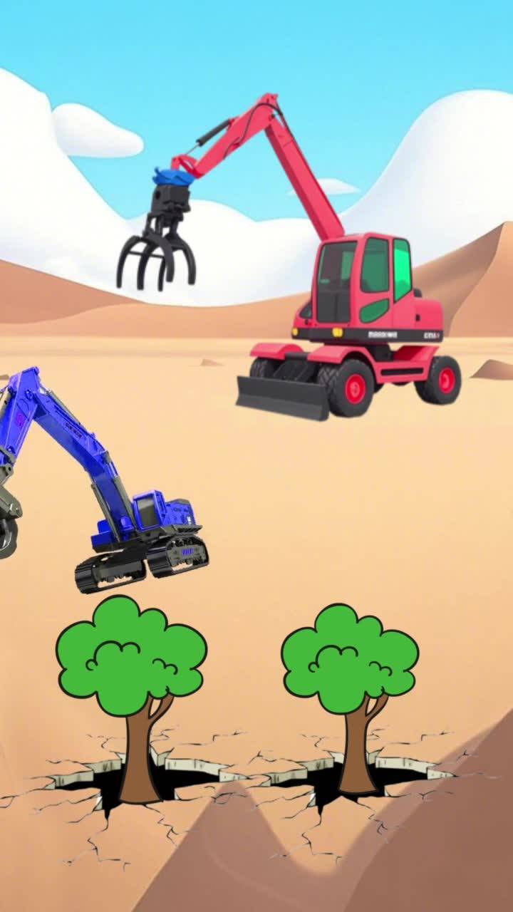 动漫:抓抱机的爪子好厉害,工程车动画片大全