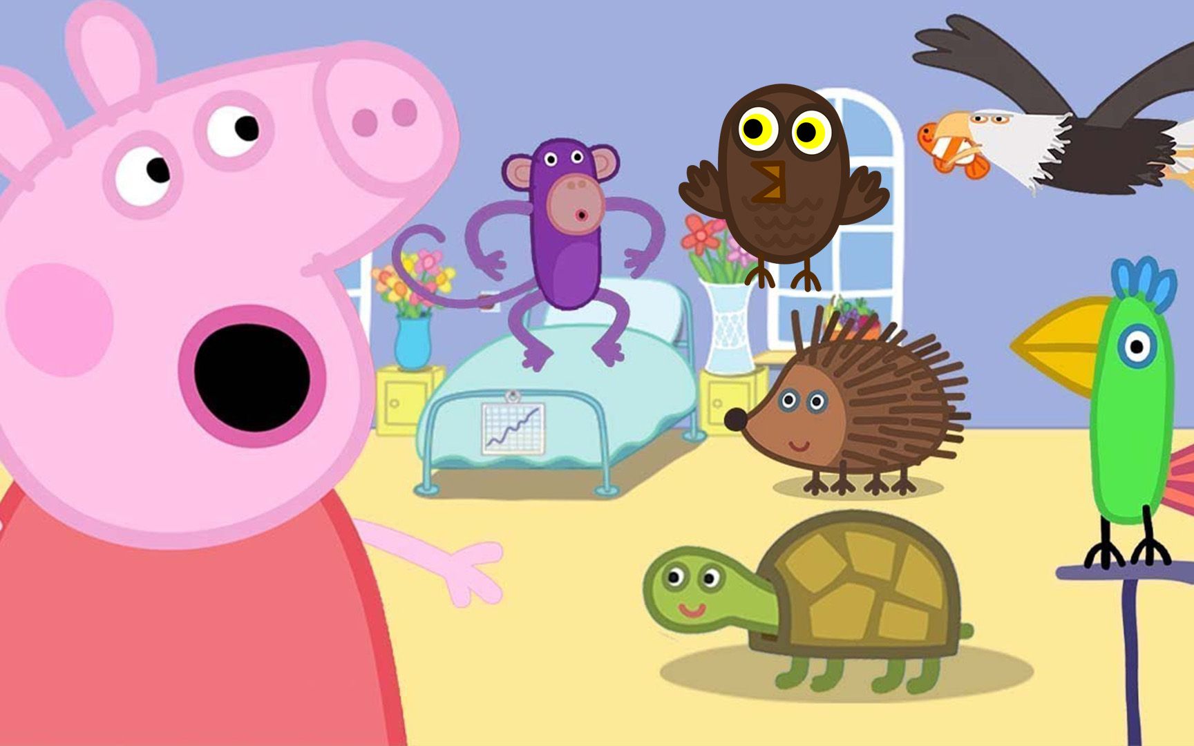 小猪佩奇和她的动物朋友们 简笔画