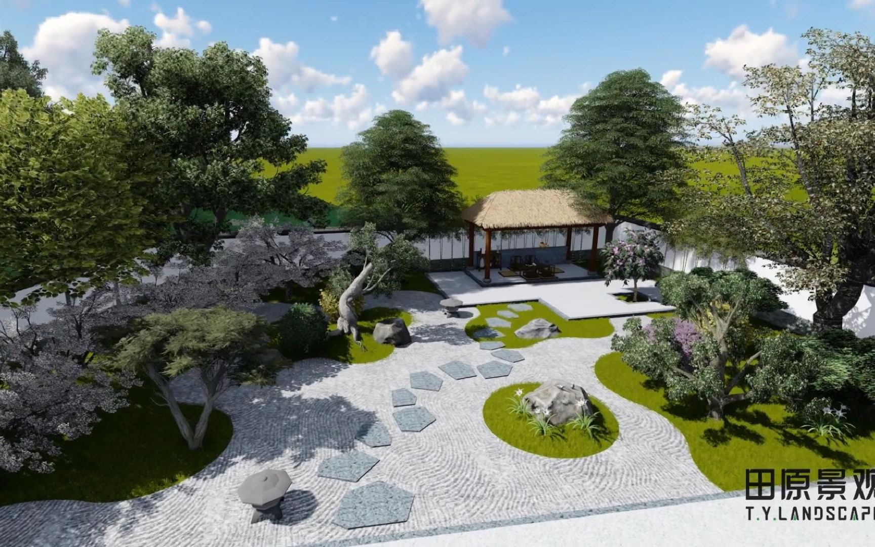 别墅庭院景观设计LUMION动画