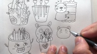 简笔画10000例讲解.13种笔筒的画法