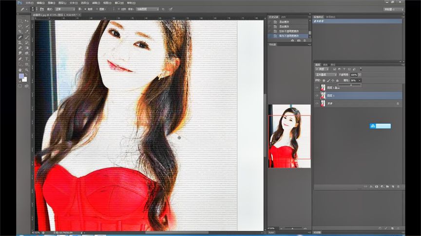用photoshop把照片制作砖墙壁画