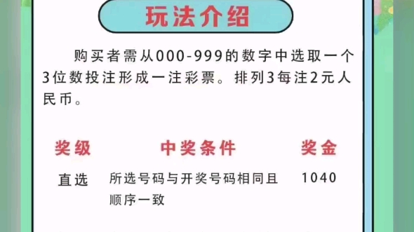 排列三玩法介绍与规则!灵活应用!
