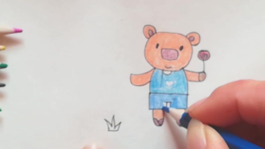 航妈简笔画:用简单形状画吃棒棒糖的小熊,让宝宝生活更丰富