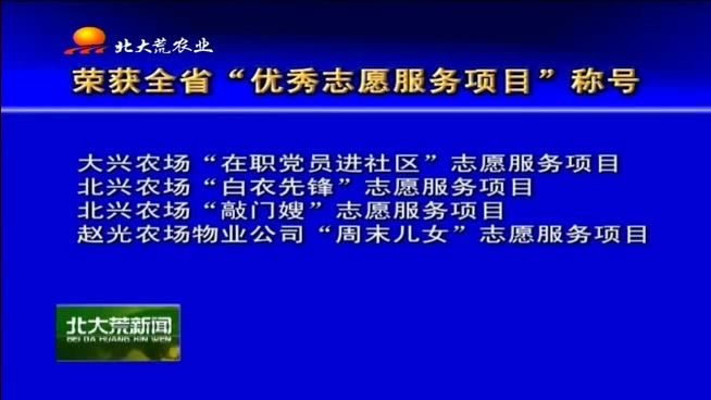 黑龙江垦区一批志愿服务先进典型受到省文明委表彰