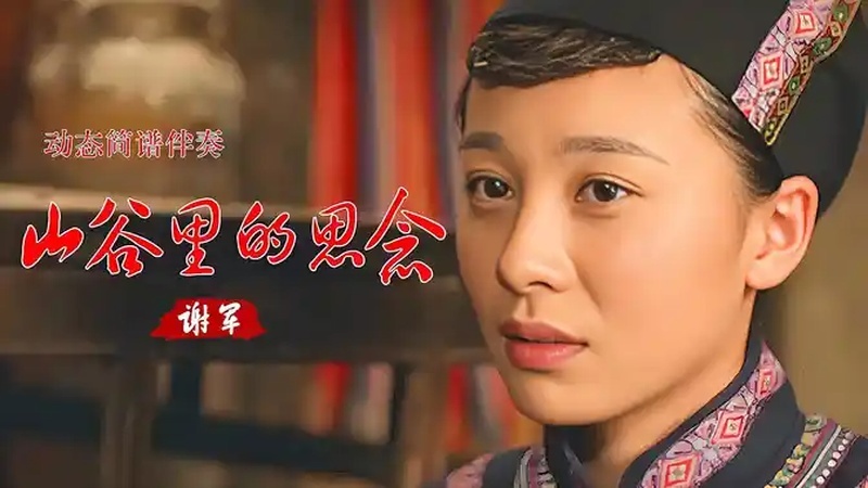 谢军《山谷里的思念》动态简谱伴奏