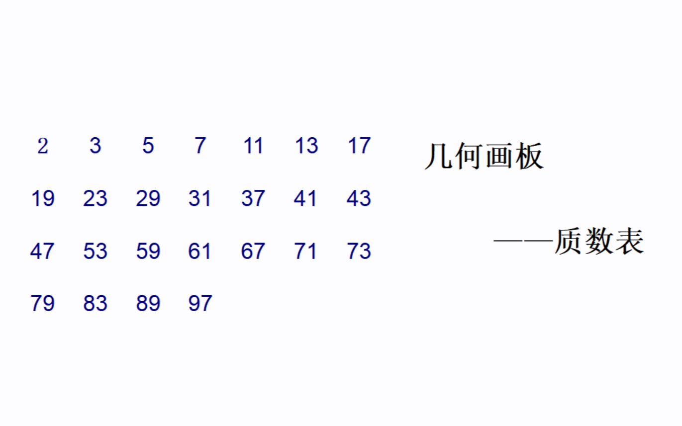 几何画板——质数表