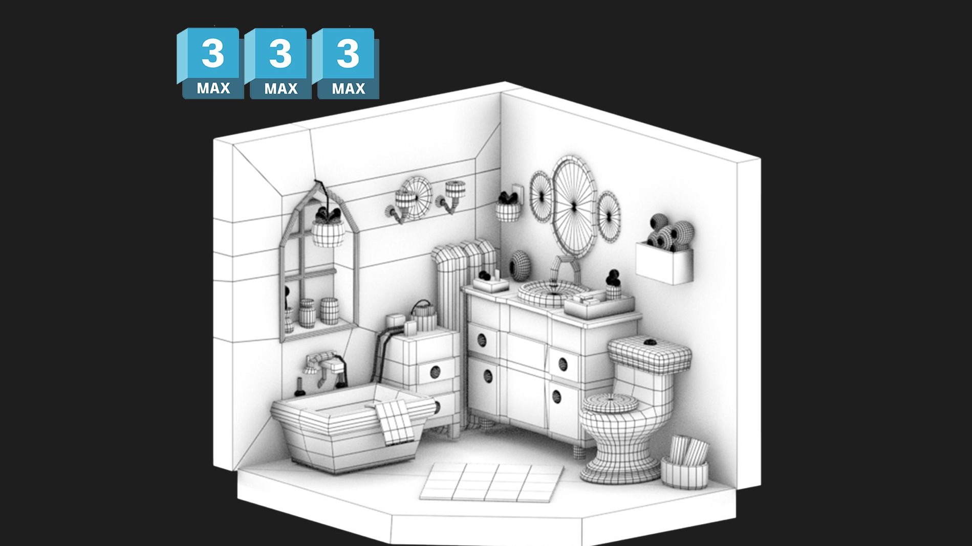 【零基础建模】38分钟学会建模房子内部结构!3dmax场景建模教程