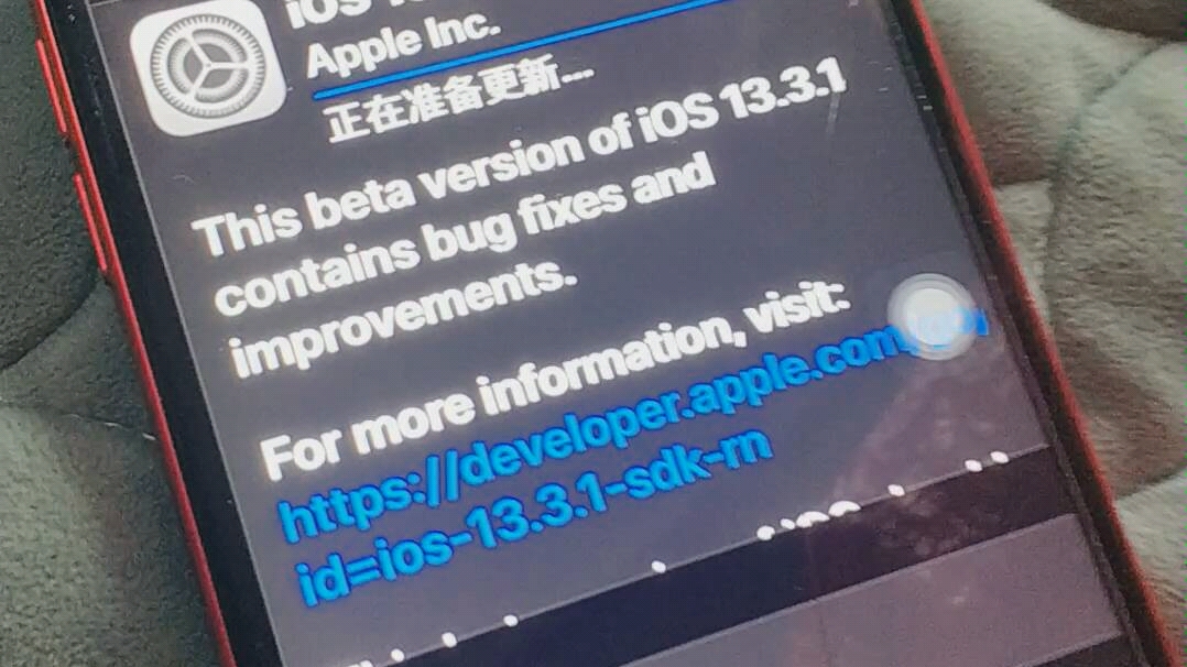 苹果7P开发者预览版2升级中