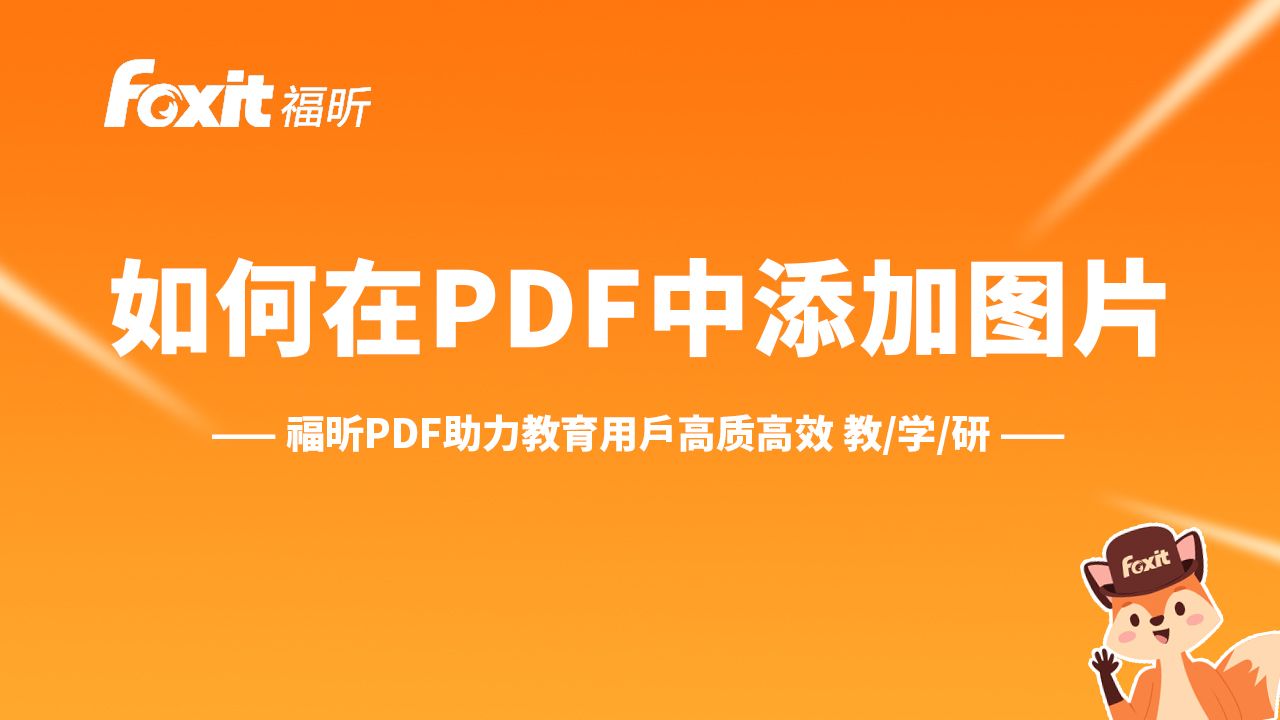 如何在PDF中添加图片?