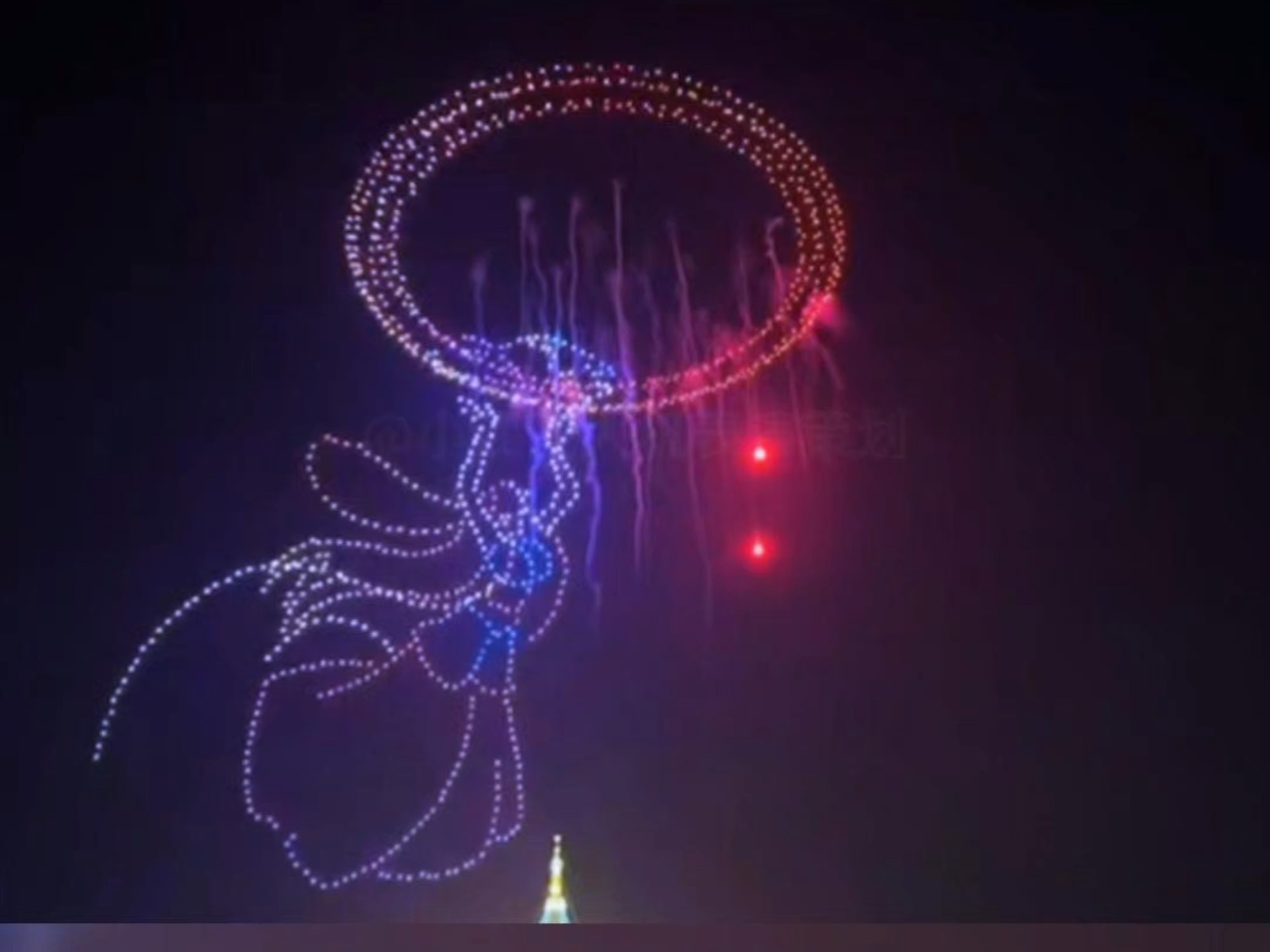 哈尔滨又放大招了,千架无人机震撼表演,给韩国游客看呆了! #韩国免签 ...