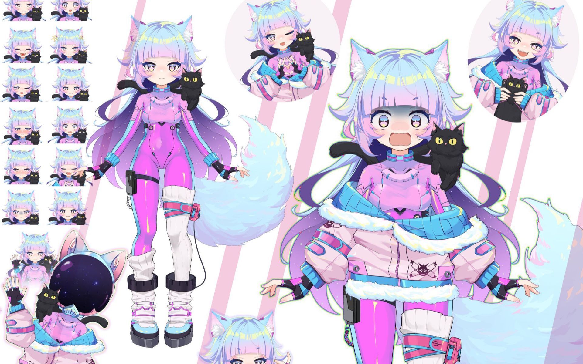 【Live2d模型展示】30个按键的“超会动猫猫”