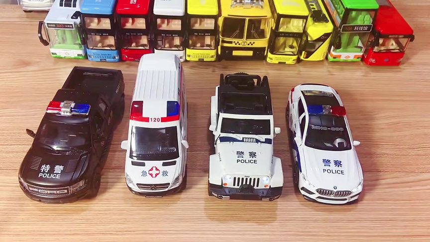 儿童警车玩具模型小汽车救护车110警察车车模男孩合金玩具车