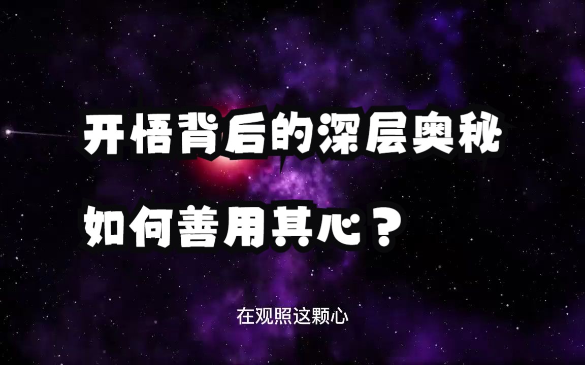 开悟背后的深层奥秘,如何善用其心?置心一处,无事不办!