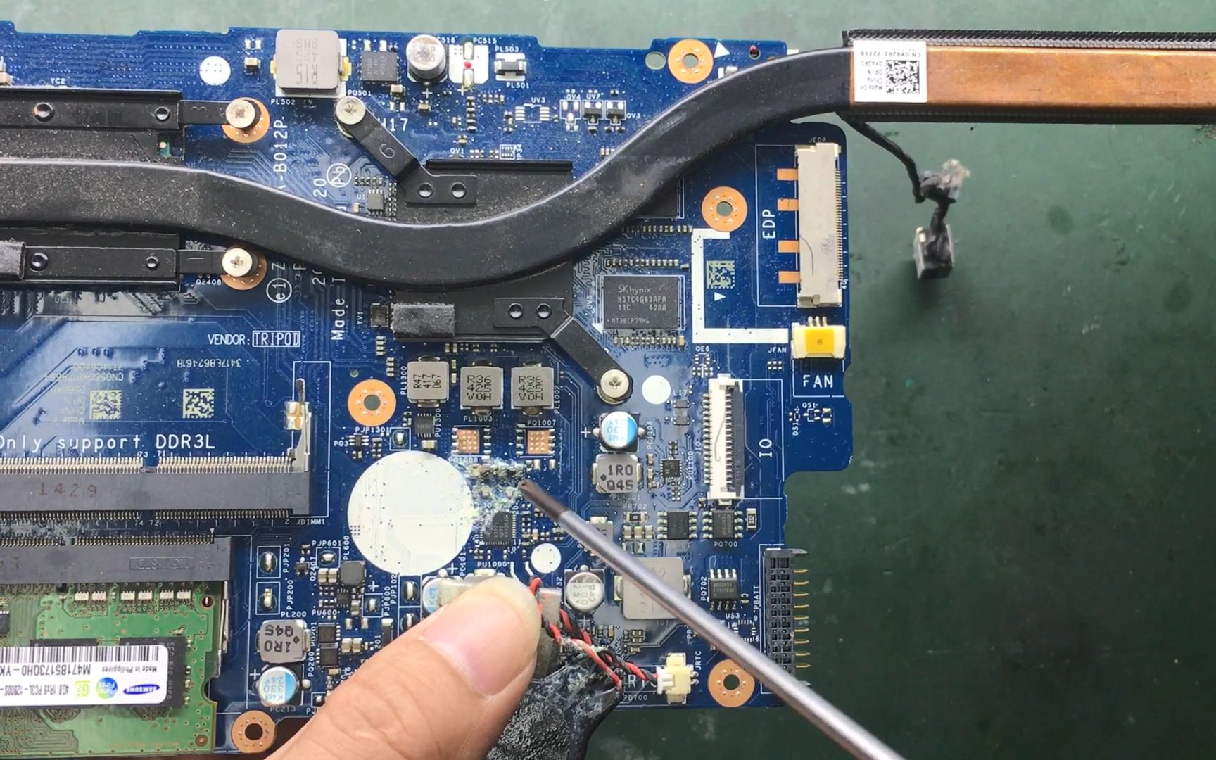 戴尔3442笔记本进水上家修好刚过1月就坏,经检测发现没修到位!