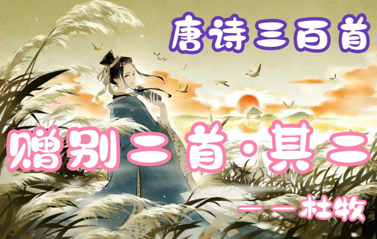 唐诗三百首《赠别二首·其二》-杜牧诗歌赏析