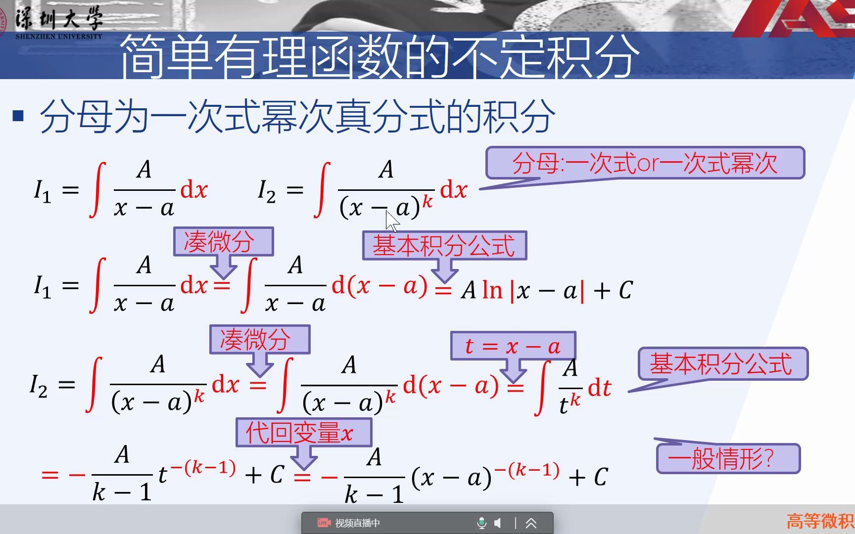有理函数的不定积分策略(网课)