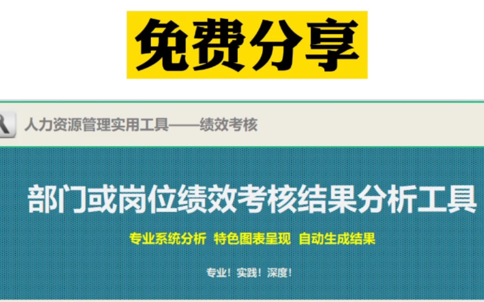 绩效考核结果分析Excel系统免费分享