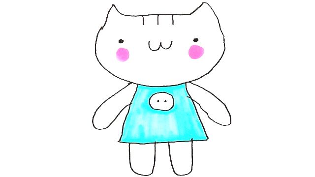 亲子育儿简笔画,画卡通猫简笔画,太可爱了