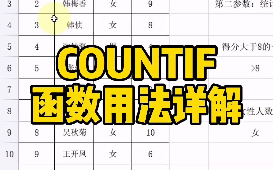 ...函数用法详解#WPS#WPS表格技巧#WPS表格教学#countif函数用法
