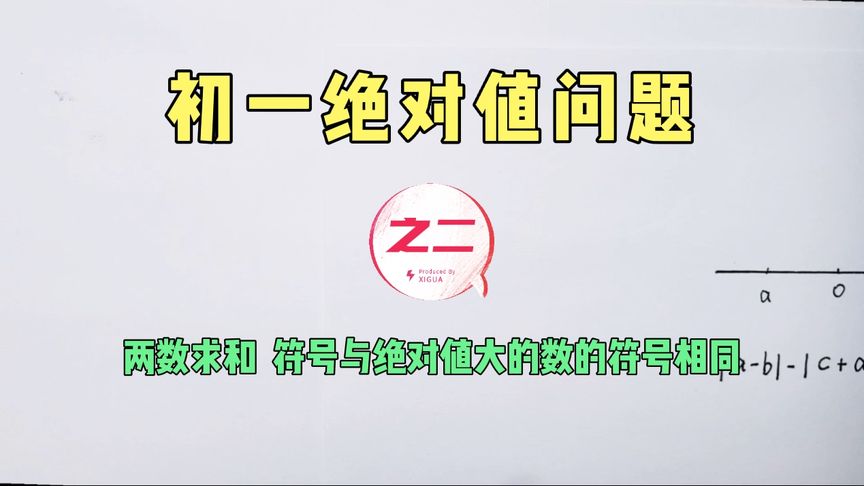 初一绝对值问题:两数求和,结果的正负,由绝对值大的加数确定!