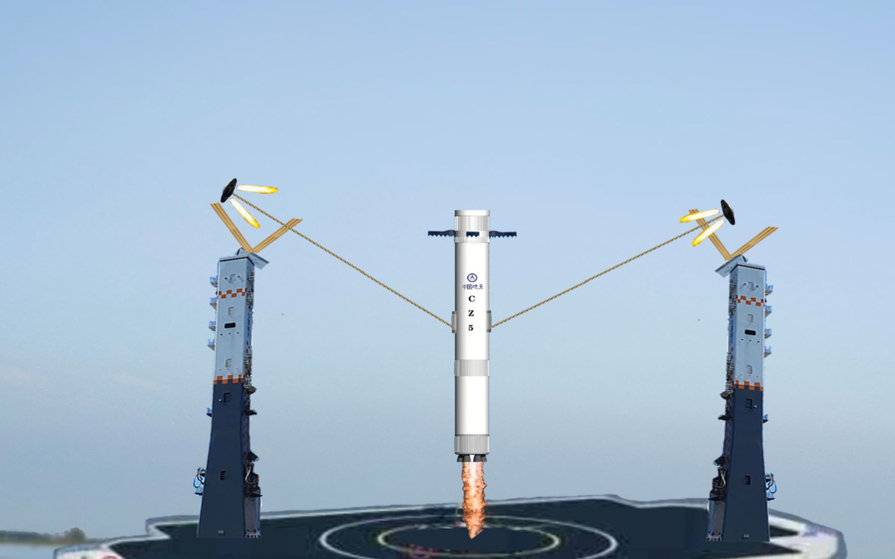 视频模似:长征9号实施空中回收,创意与脑洞不输马斯克的星舰