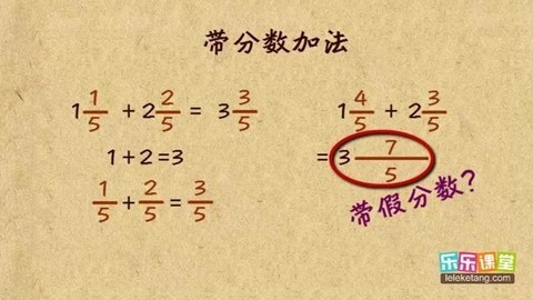 小学五年级奥数:带分数加法