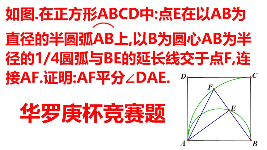 华罗庚杯数学竞赛题 在初中平面几何题中属于顶尖难度 你会做吗?