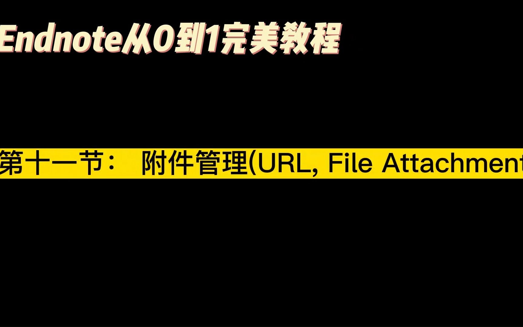Endnote从0到1完美教程第十一节:附件管理(URL, File Attachment)
