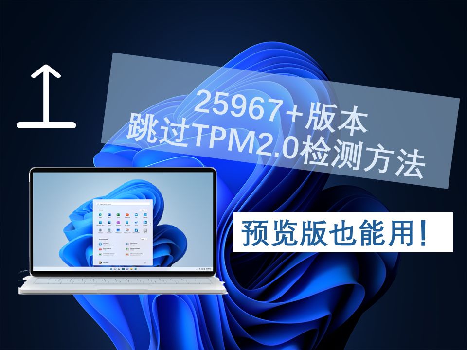 Win11 25967+版本升级跳过TPM2.0检测(无需PE!文件不丢失!)