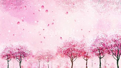 【4K循环】浪漫桃树桃花背景,凌晨两点视频素材网,视频素材