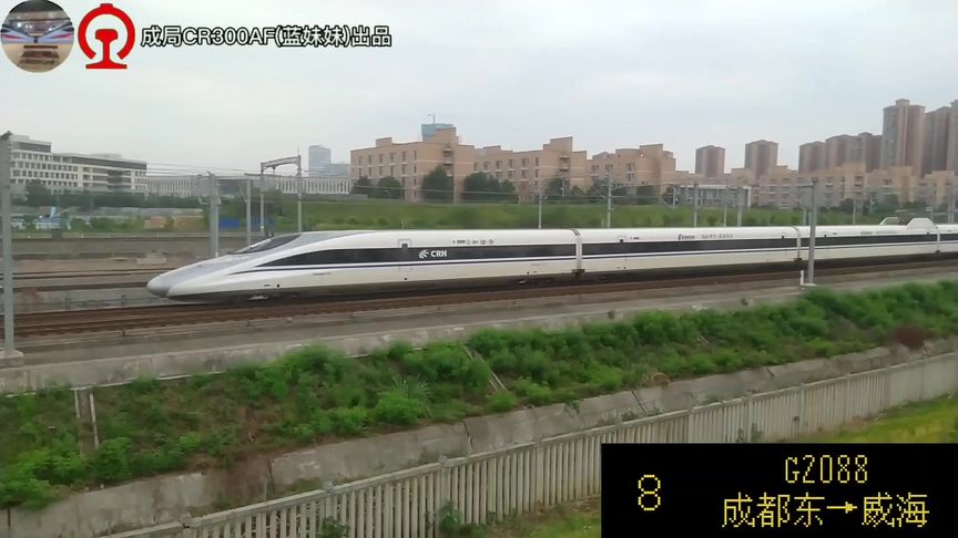 由CRH380A-2733担当的由成都东开往威海的G2088次列车通过