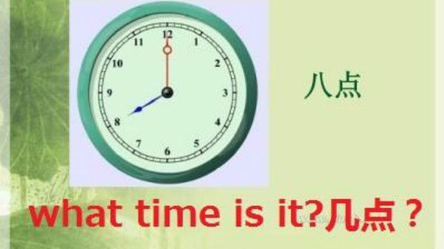 句子带读:几点了?What time is it?