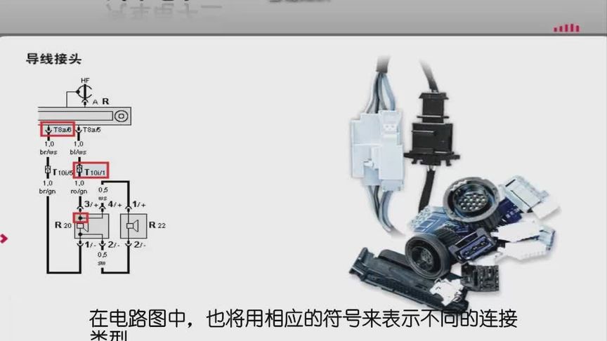 奥迪汽车电子系统:电路导线接头