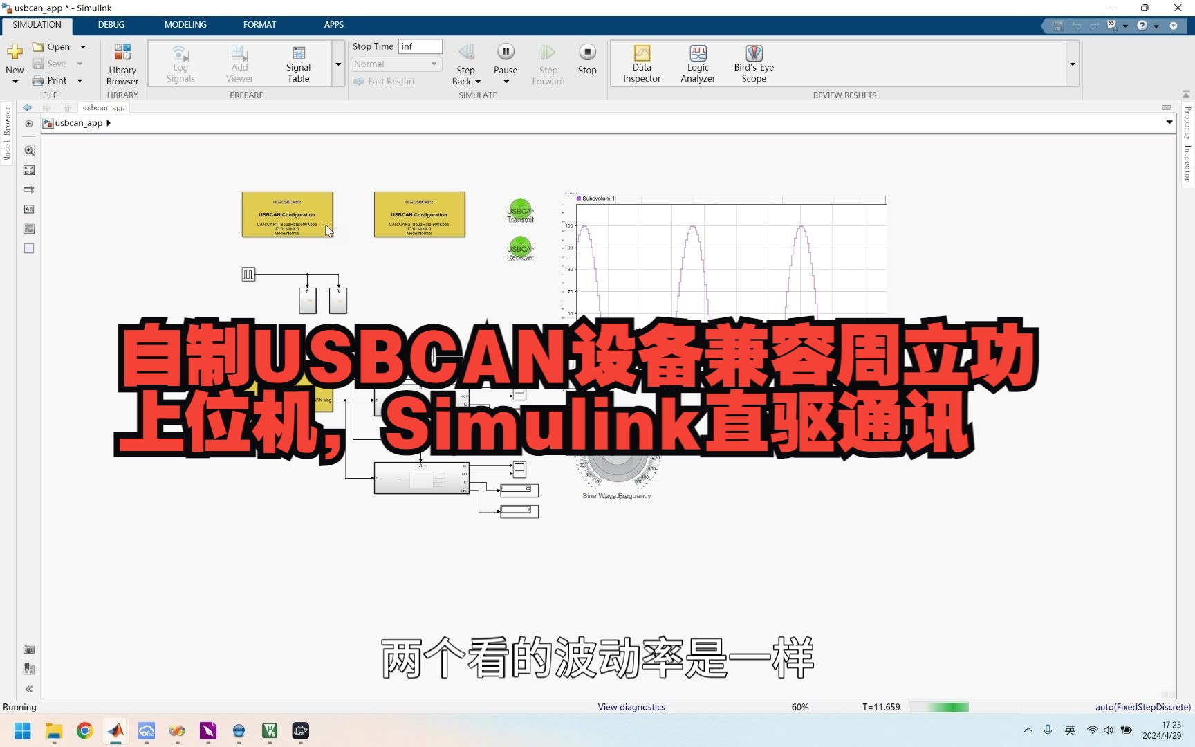 自制USB转CAN设备兼容周立功上位机,支持Simulink,Simulink做上位机...