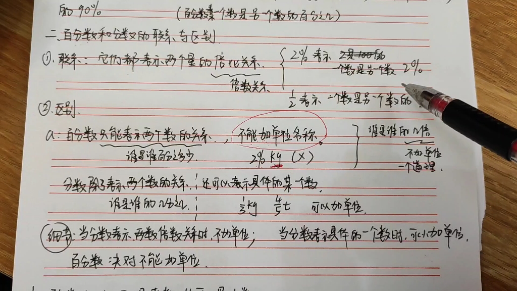 六数上,百分数的意义以及百分数和分数的区别和联系