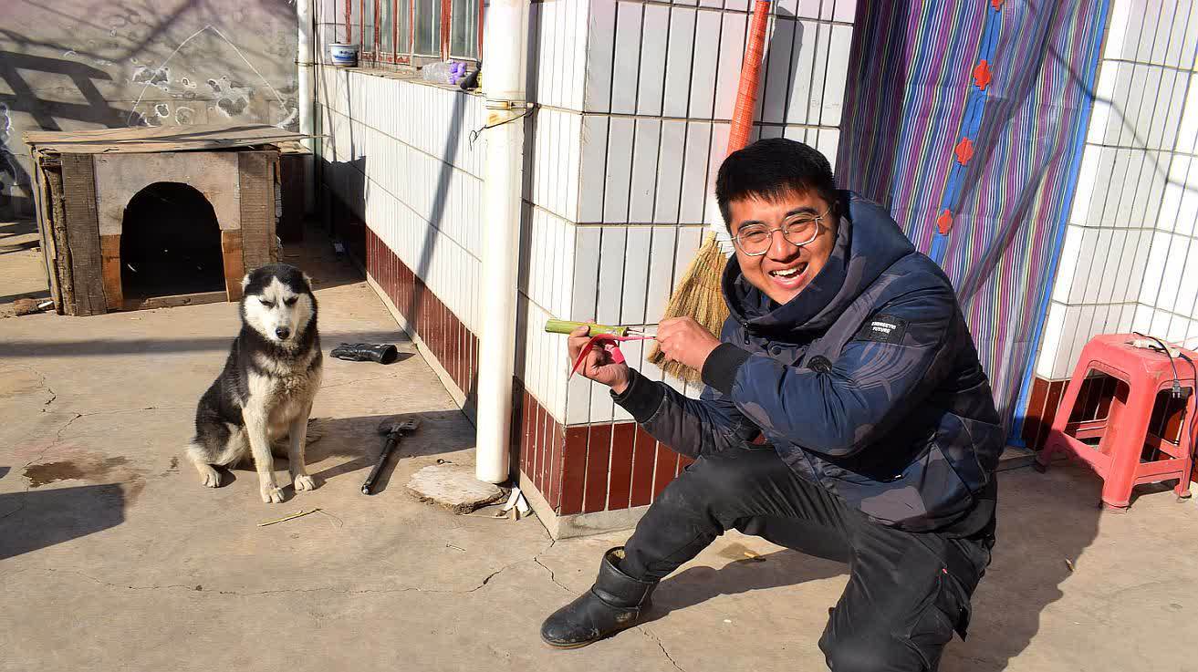 小吉在家用竹子自制暗器,谁知竟拿哈士奇当目标,可把二哈气坏了