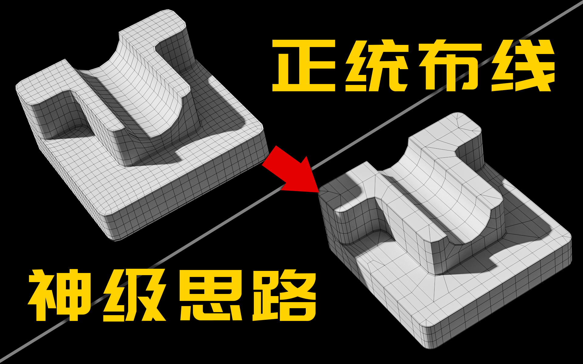 【夜猫C4D】正统布线建模以及完美布线思路的案例演示。