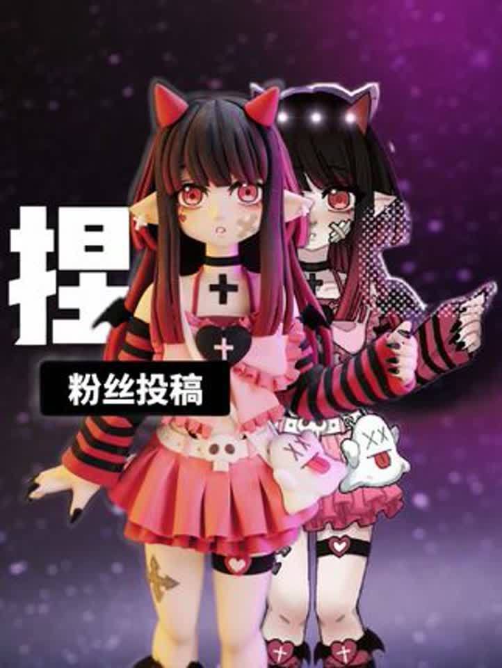 帮粉丝把原创OC捏成手办!第八个啦~粘土手办