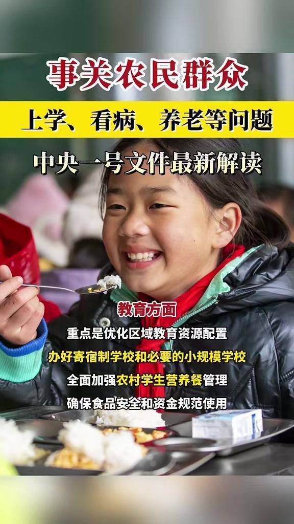 事关农民群众上学、看病、养老等问题,中央一号文件最新解读#中央...