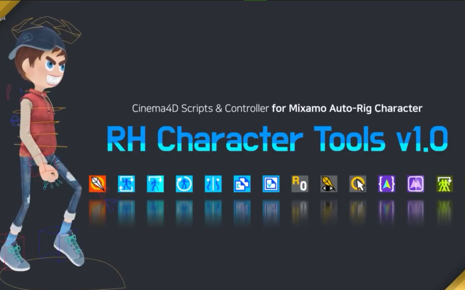 【中文翻译】C4D人物自动绑定教程RH character tools中译使用教程