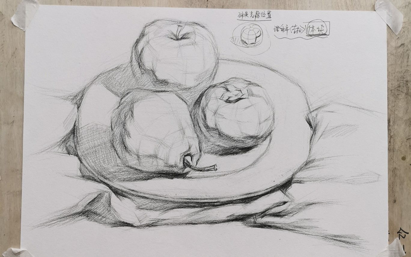 【素描静物】水果组合 结构