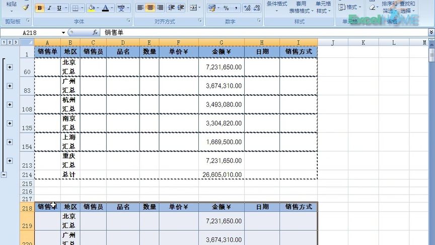 职场必备Excel实战技巧教程|分类汇总结果的复制