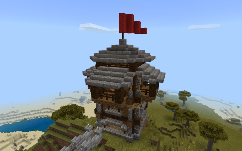 『我的世界MC』1.14生存箭塔制作教程