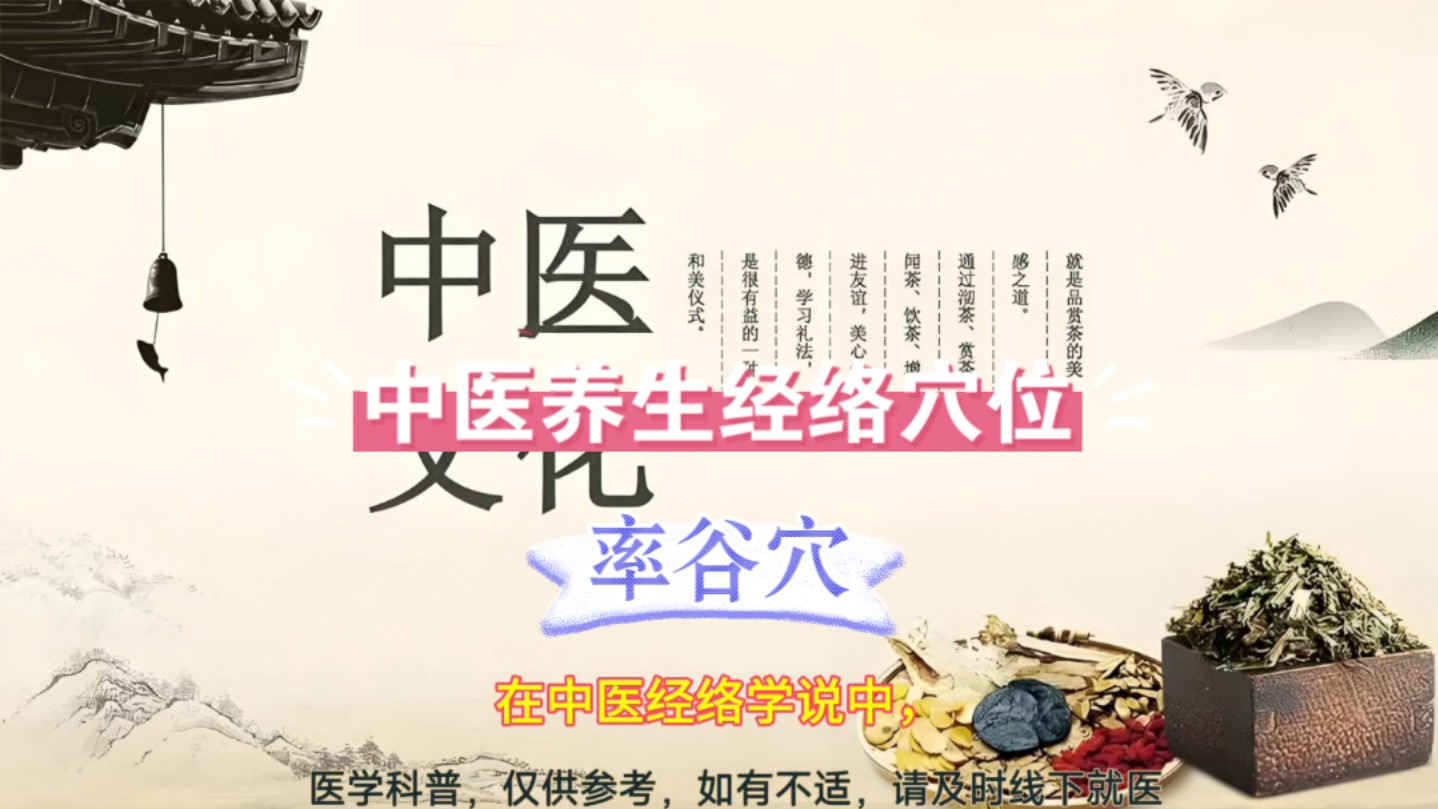 中医养生经络穴位之率谷穴