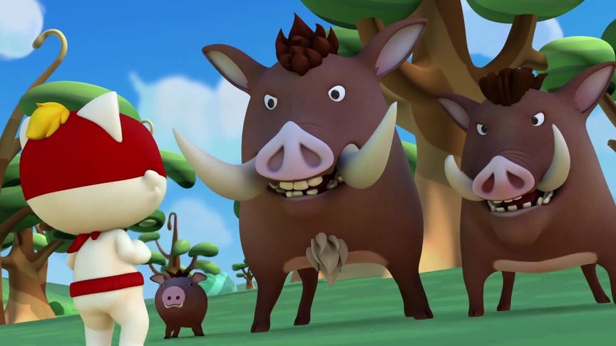 编程猫:救命啊~!这里有野猪啊,快跑啊!