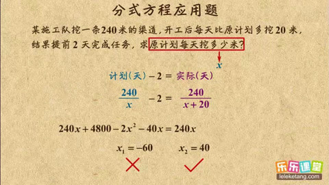 学霸笔记:分式方程应用题
