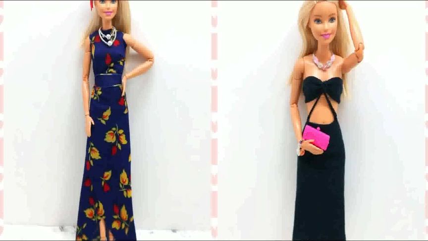 DIY给芭比娃娃制作漂亮的衣服