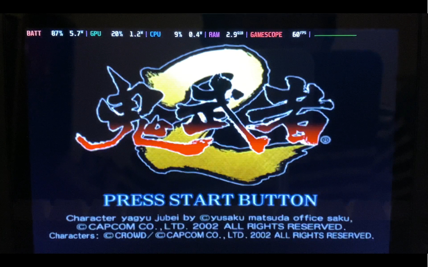 Steam Deck PS2模拟器-鬼武者2日版,实际效果演示。