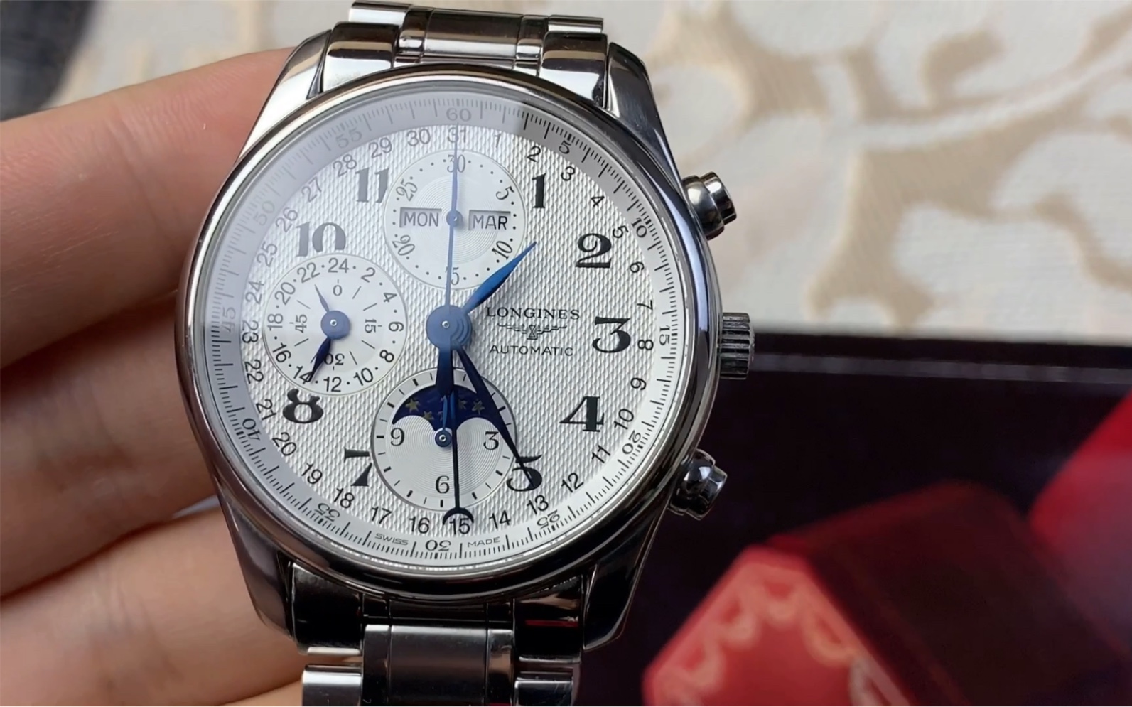 浪琴八针月相机械男表