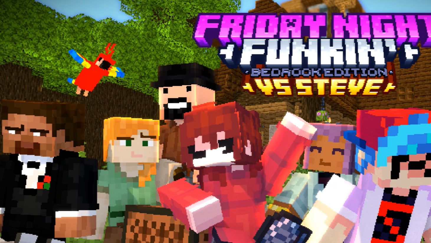 群英荟萃!Mc X FNF 究极优质模组 Vs 史蒂夫:基岩版 全流程演示